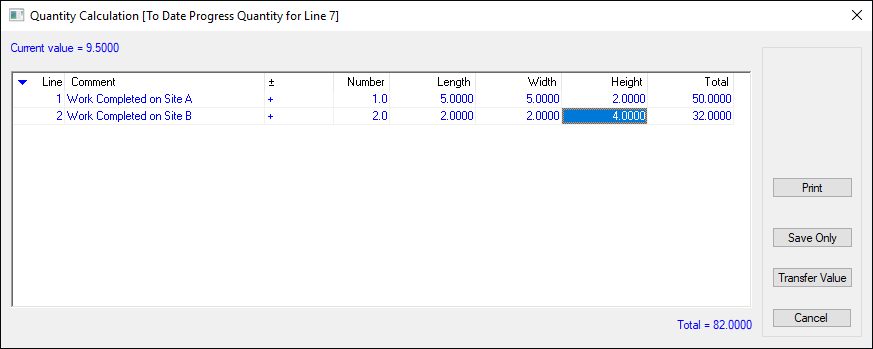 Contract Item Progress